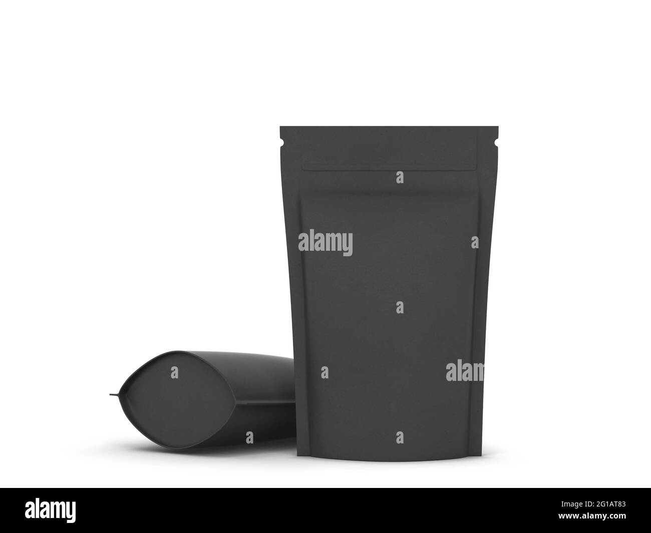 Blank zipper package mockup. 3d illustration isolated on white ...