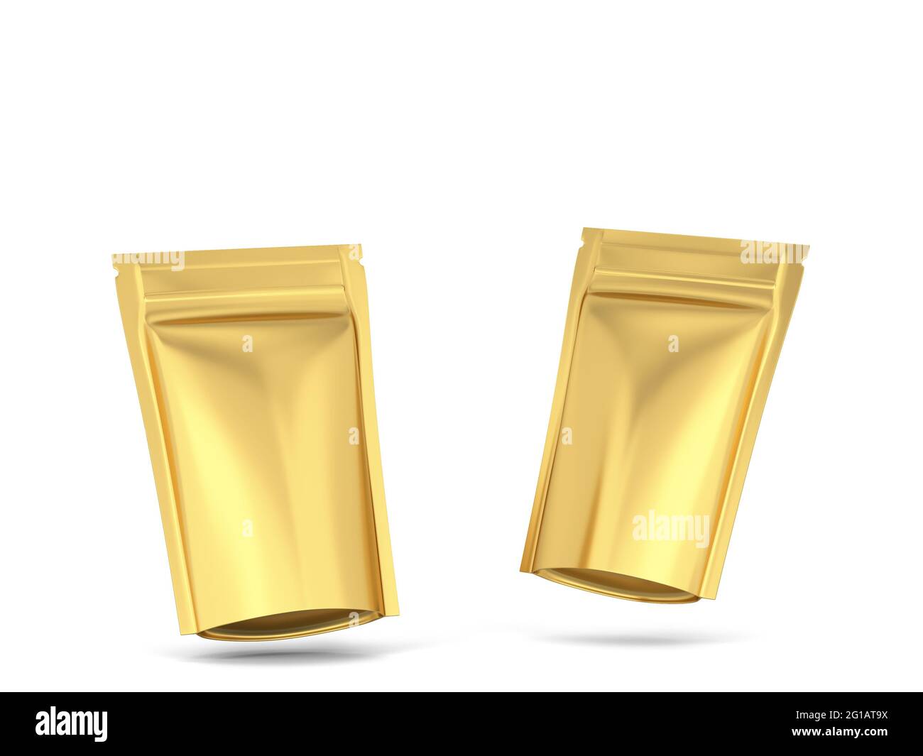 Blank zipper package mockup. 3d illustration isolated on white ...