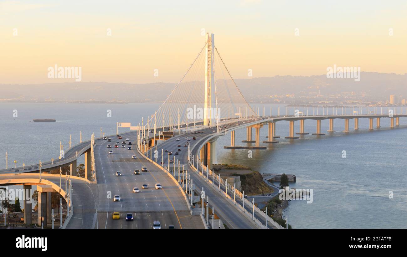 Oakland bay bridge aerial hi-res stock photography and images - Alamy