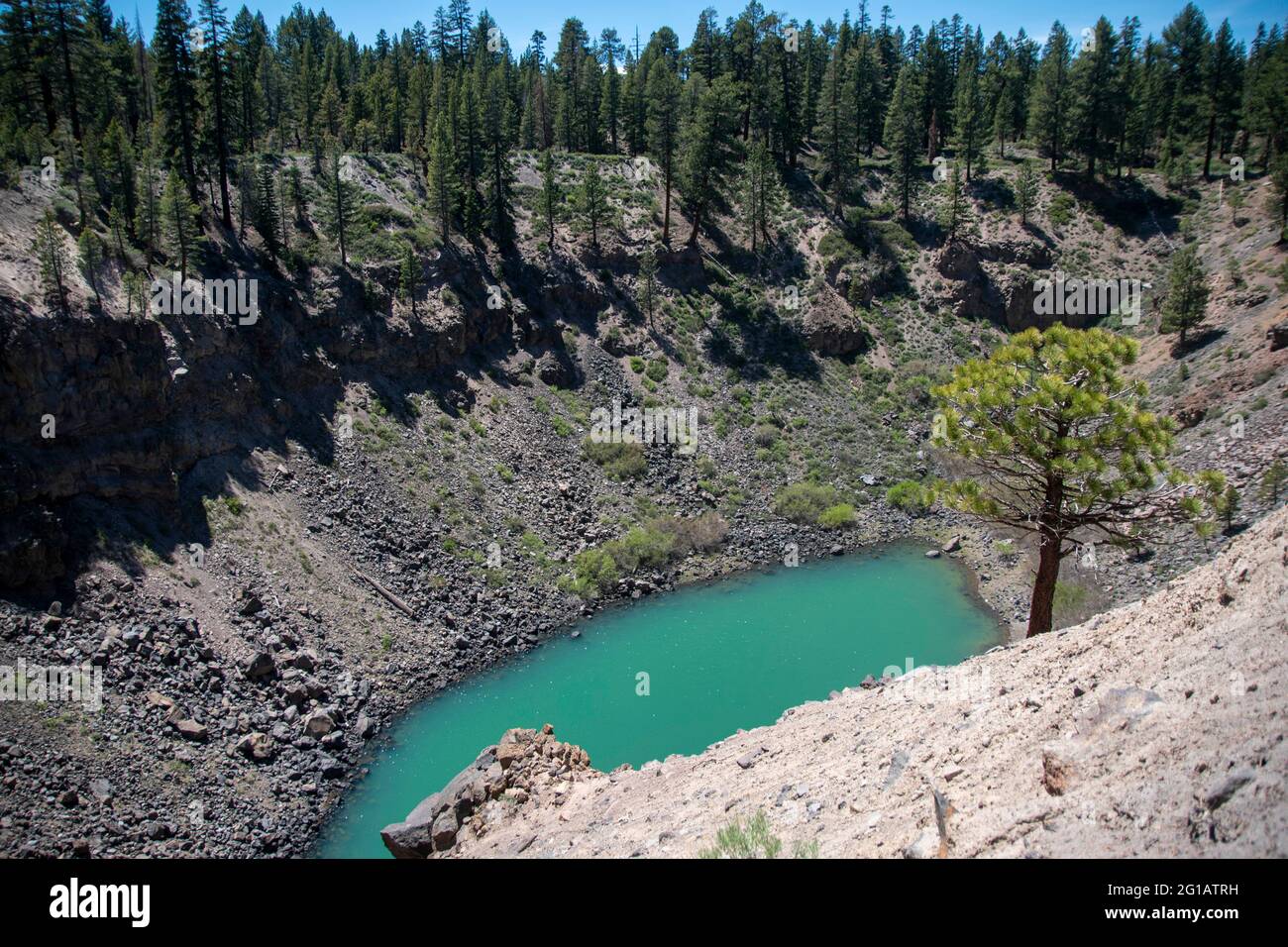 Inyo Craters is a young volcanic crater near Mammoth Lakes in Mono ...