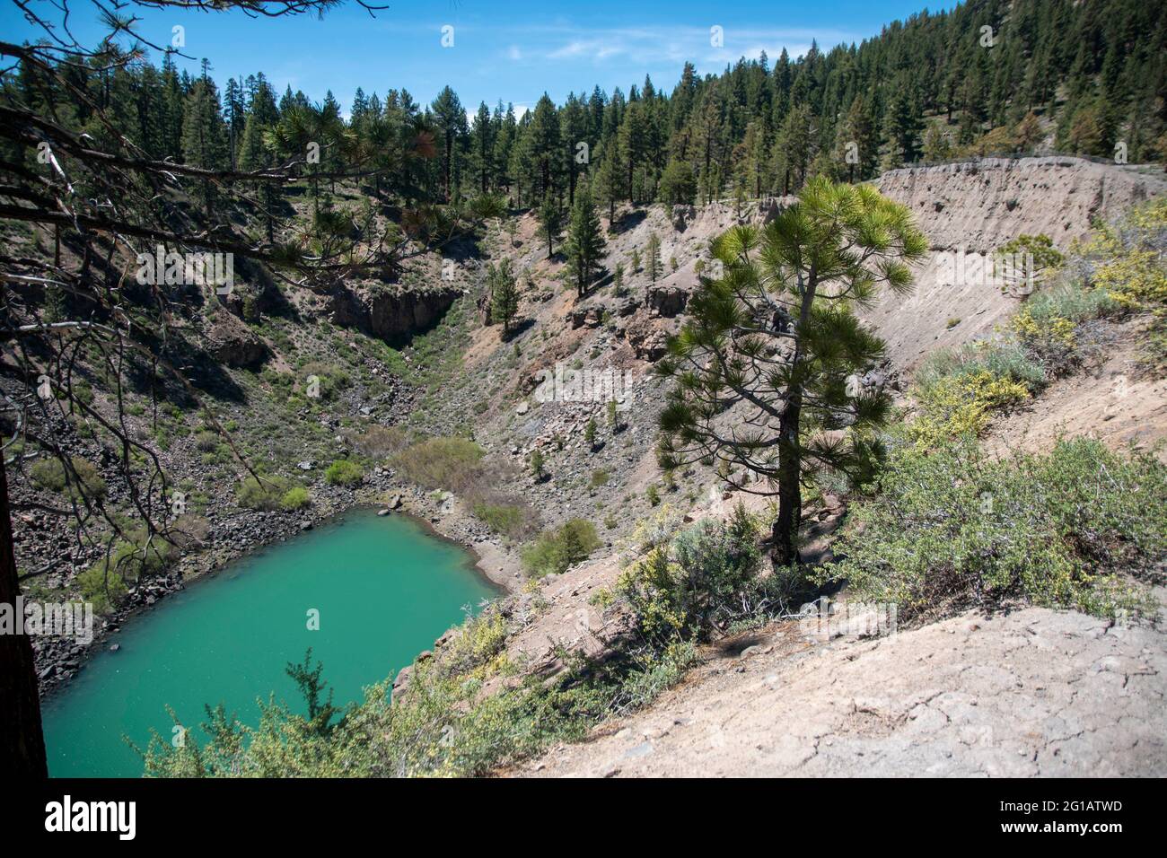 Inyo Craters is a young volcanic crater near Mammoth Lakes in Mono ...