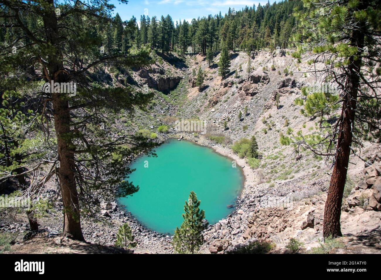Inyo Craters is a young volcanic crater near Mammoth Lakes in Mono ...
