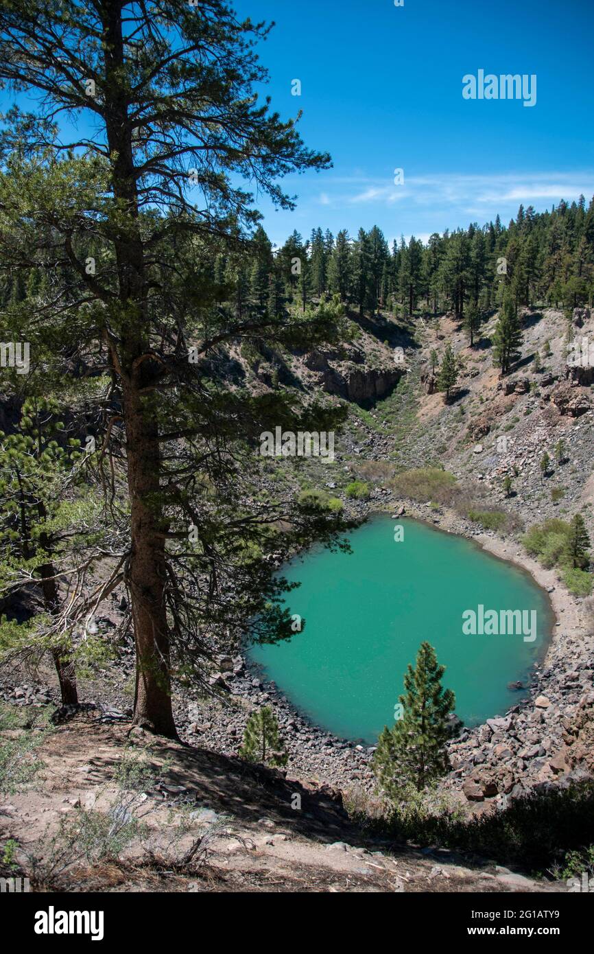 Inyo Craters is a young volcanic crater near Mammoth Lakes in Mono ...