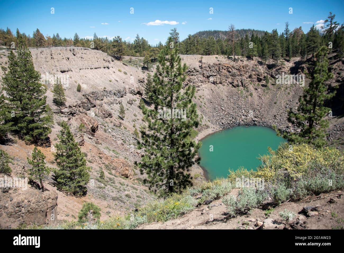 Inyo Craters is a young volcanic crater near Mammoth Lakes in Mono ...