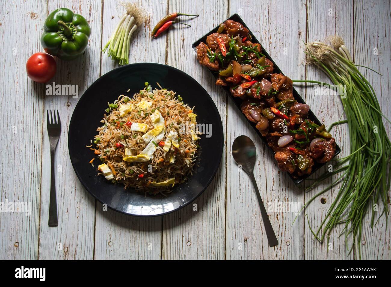 Fried Rice And Chilli Chicken