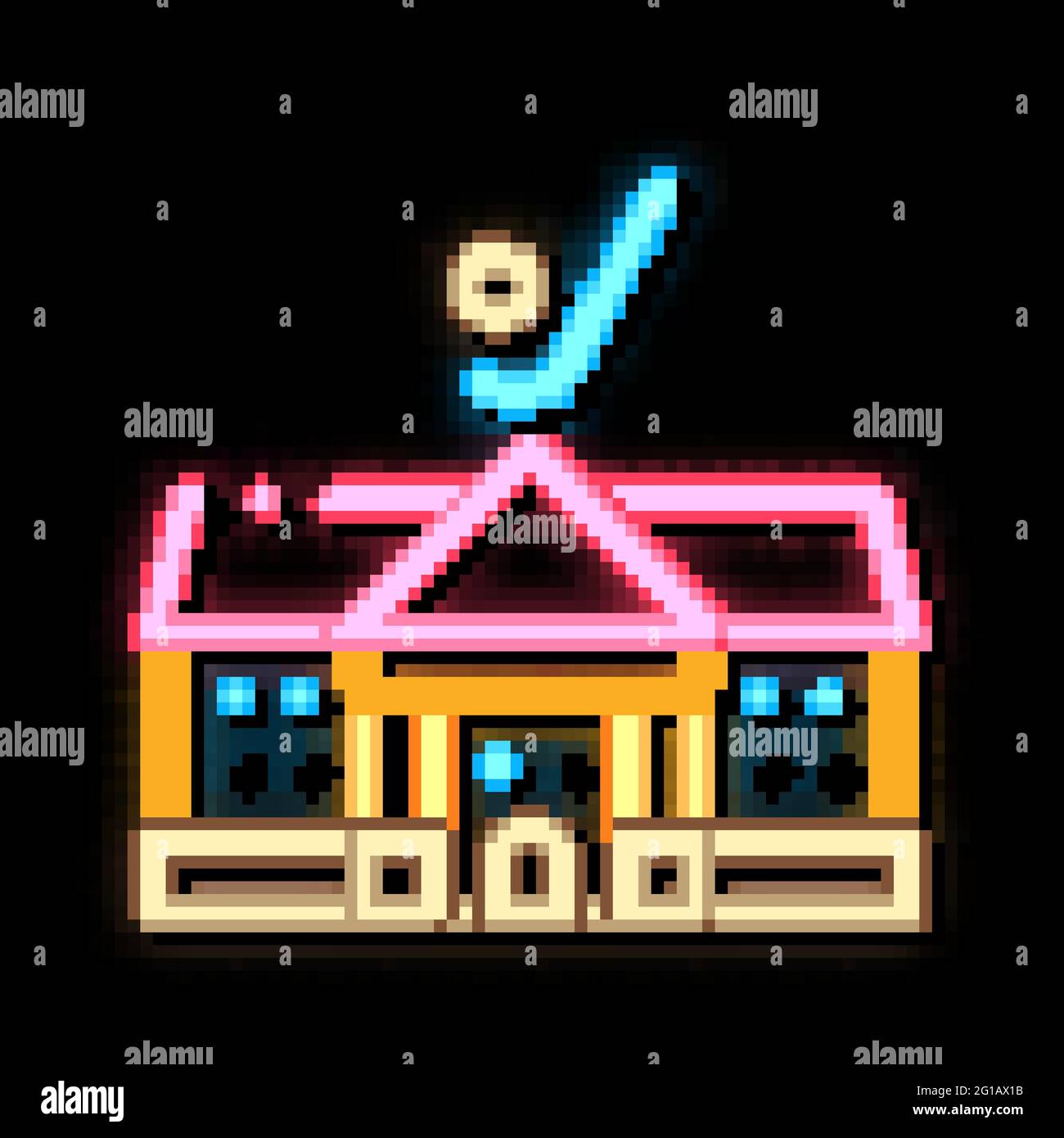 Golf Club House neon glow icon illustration Stock Vector Image & Art ...