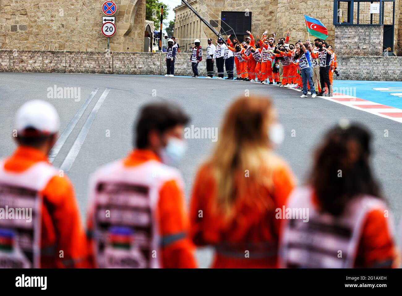 Circuit atmosphere - marshals. Azerbaijan Grand Prix, Sunday 6th June 2021. Baku City Circuit ...