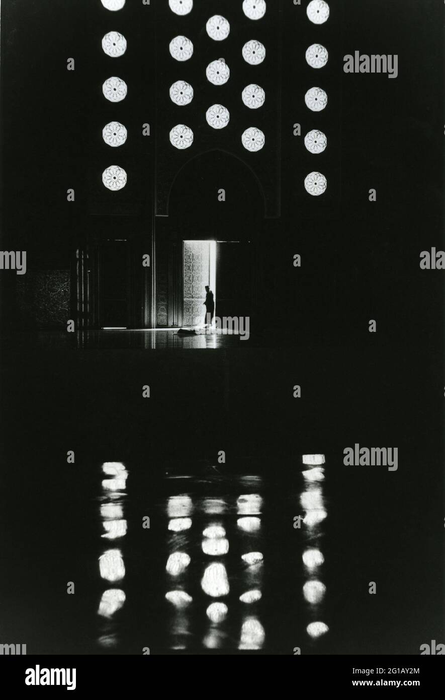 A worshipper enters the Mohammad V mosque in Cosablanca, Morocco Stock ...