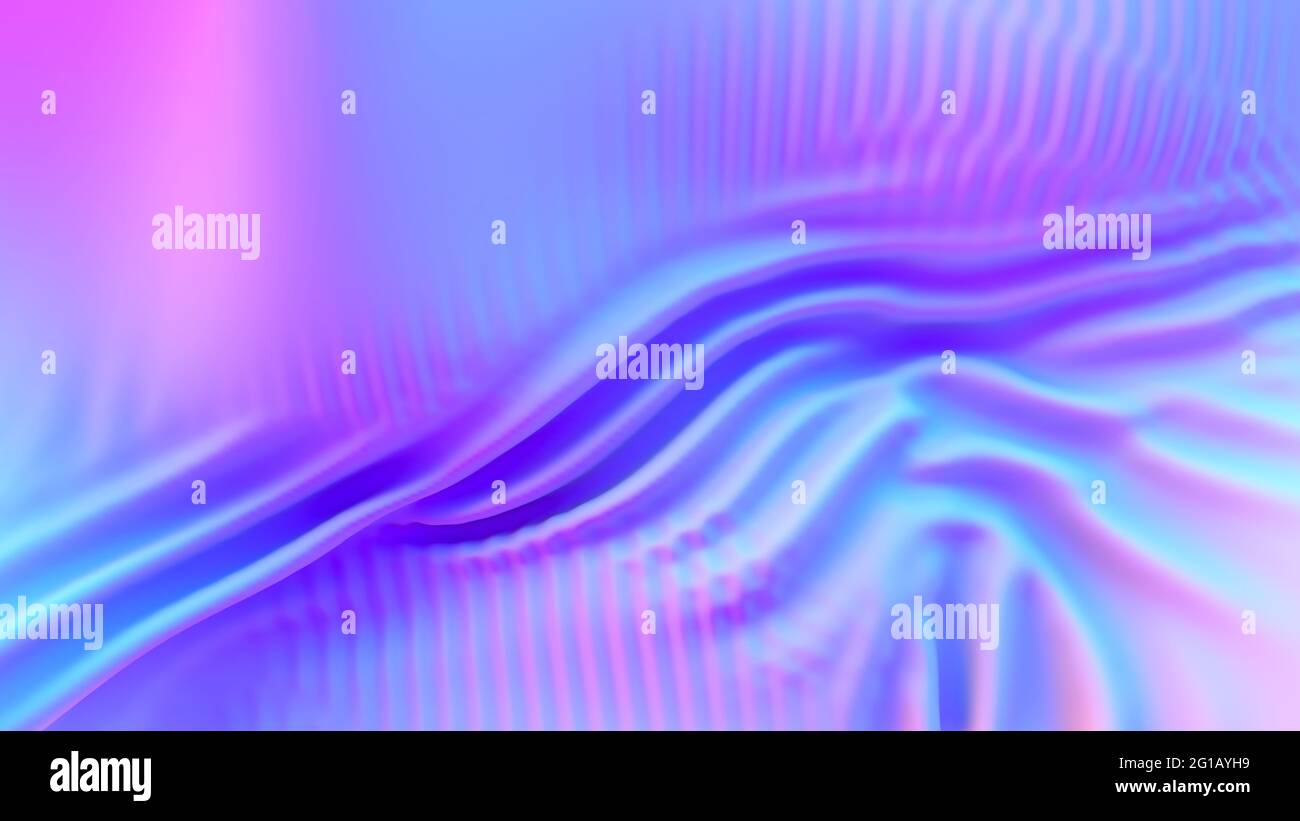 Iridescent chrome wavy cloth fabric abstract background, ultraviolet ...