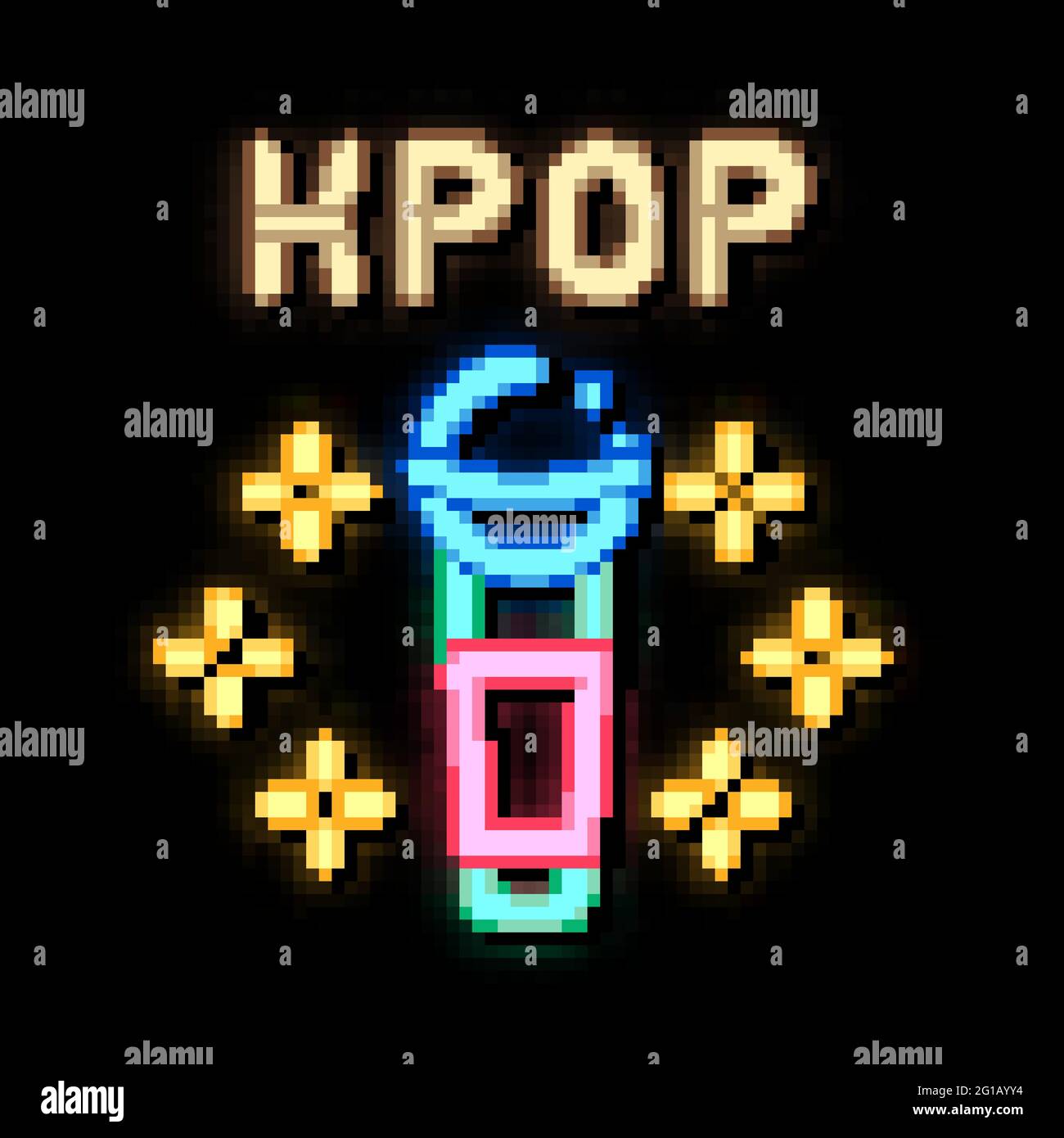 Kpop Microphone neon glow icon illustration Stock Vector Image & Art ...