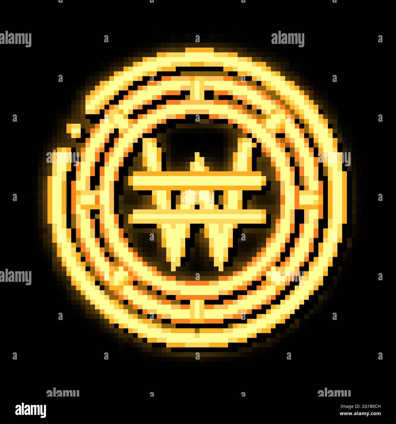 Krw Won Currency neon glow icon illustration Stock Vector Image & Art ...