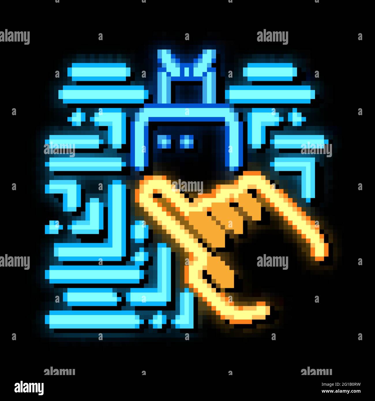 Hand Touch Chip neon glow icon illustration Stock Vector Image & Art ...