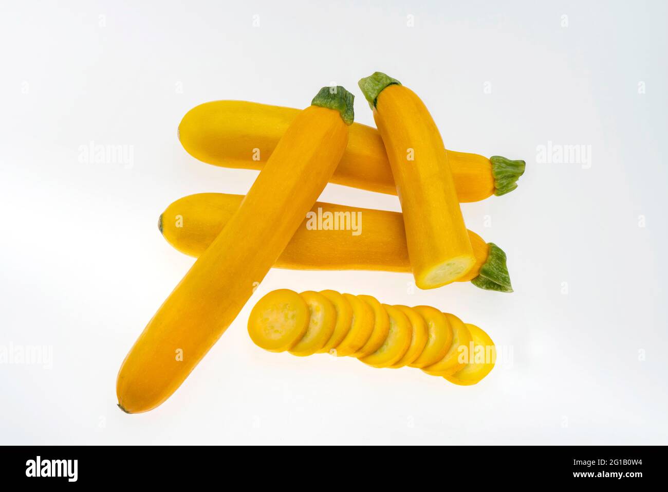 Closeup top view of fresh ripe Yellow Zucchini,Courgette fruits full ...