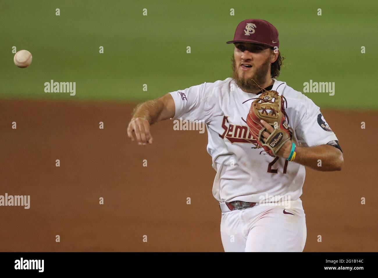 Oxford, MS, USA. 05th June, 2021. Florida State infielder Jackson ...