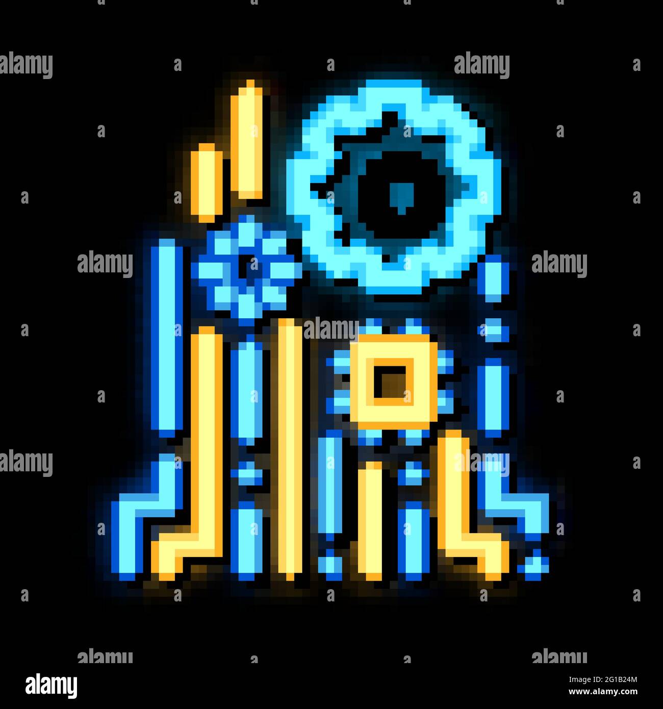 Mechanism Chip neon glow icon illustration Stock Vector Image & Art - Alamy