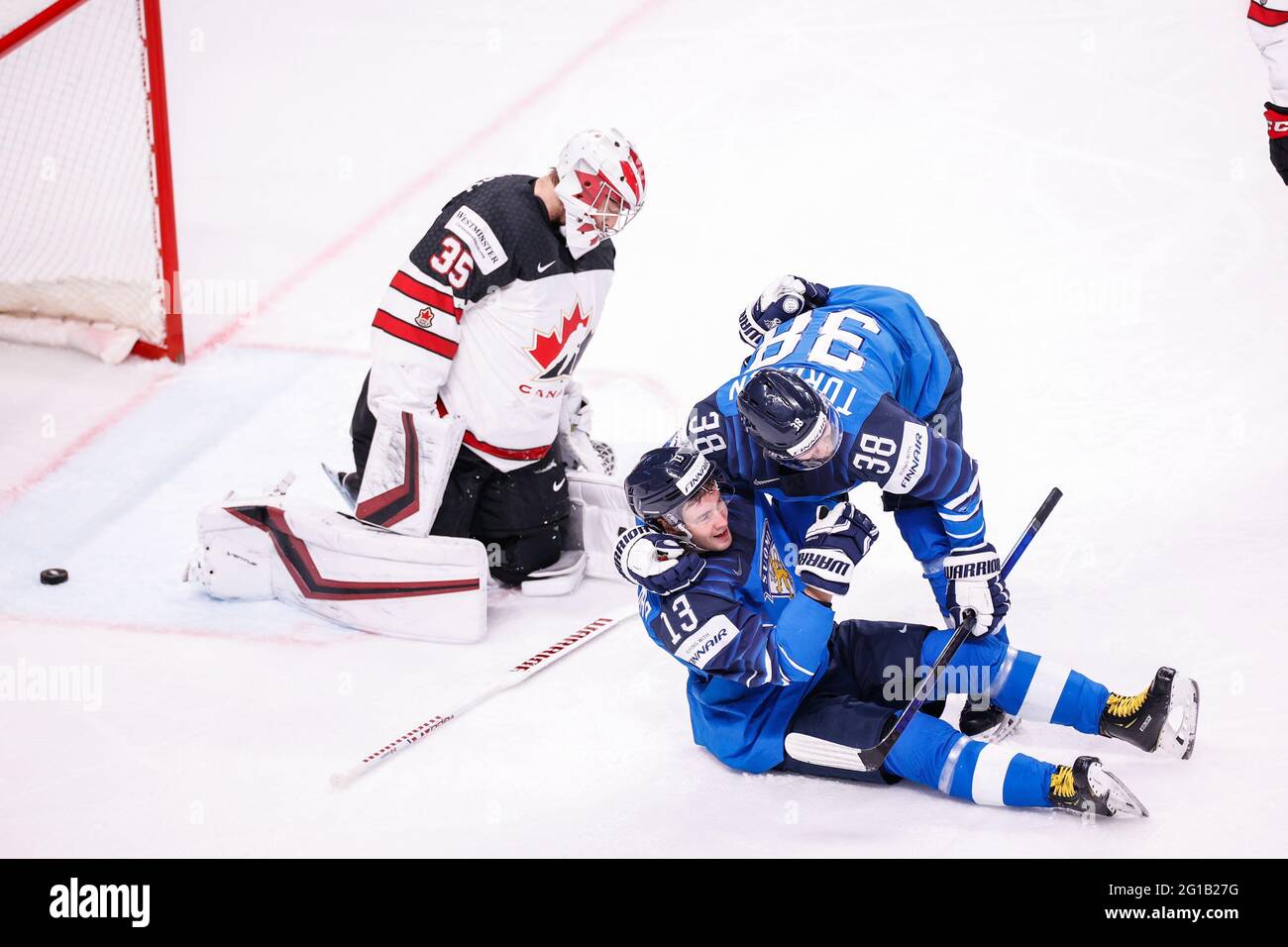 Riga, Arena Riga, Final, Finland. 06th June, 2021. Canada (2021 IIHF ...