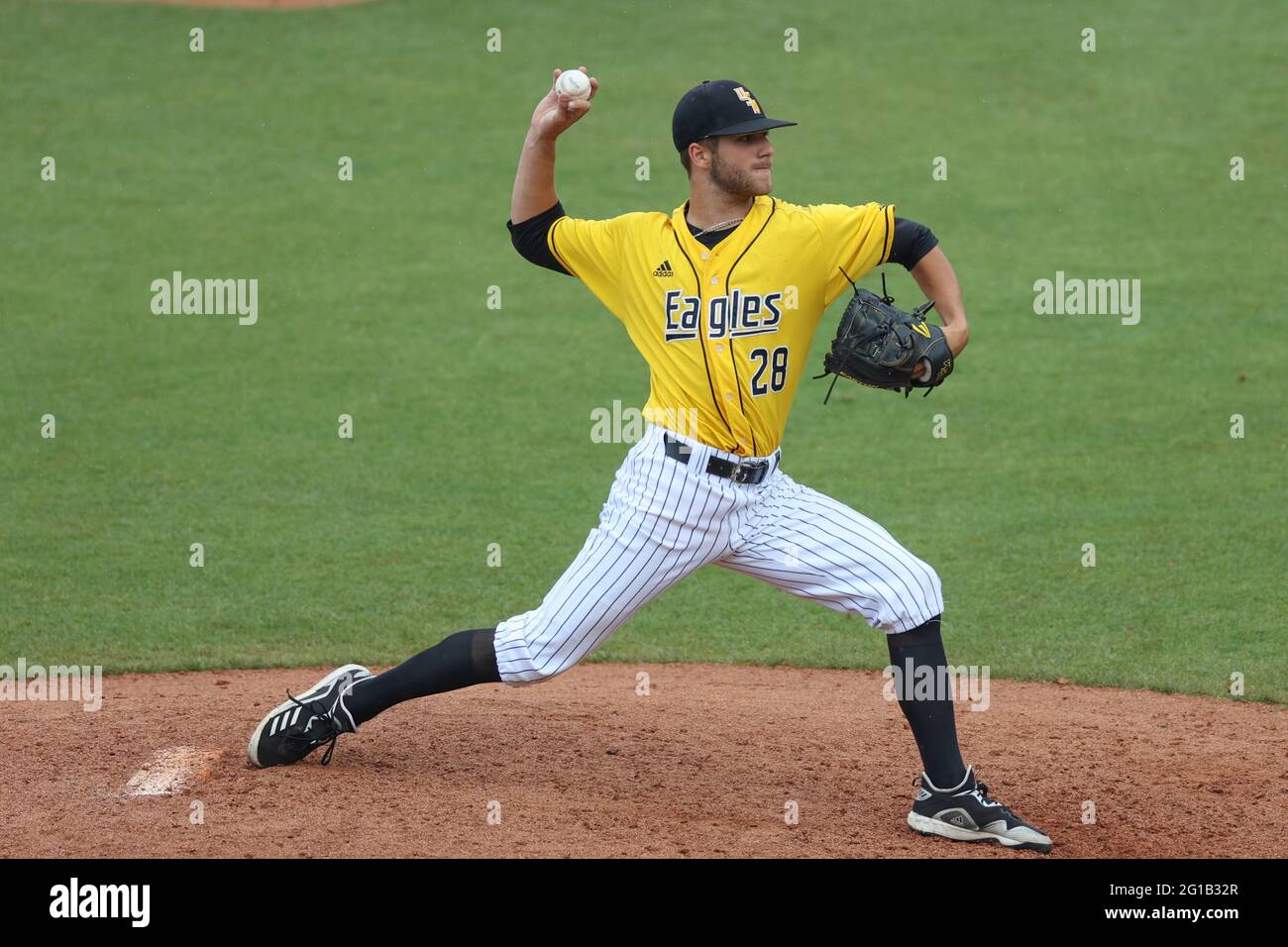 June 05, 2021: Southern Miss pitcher Tanner Hall (28) pitches during an ...