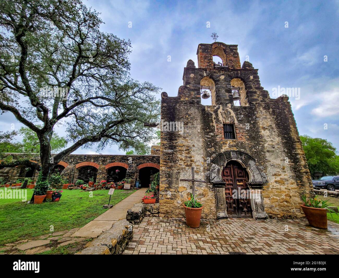 Mission Espada from the front Stock Photo - Alamy