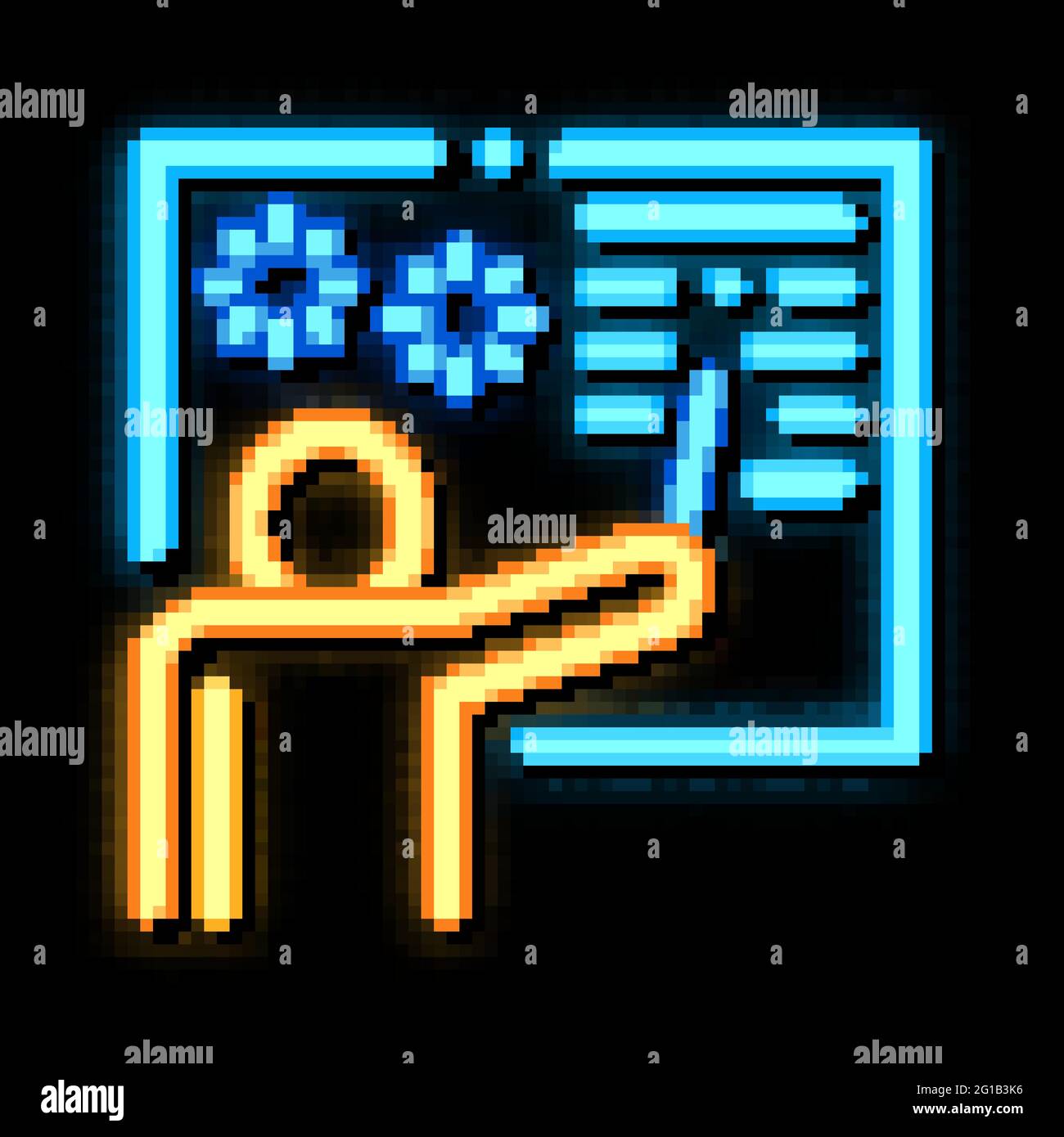 Technical Lesson neon glow icon illustration Stock Vector Image & Art ...