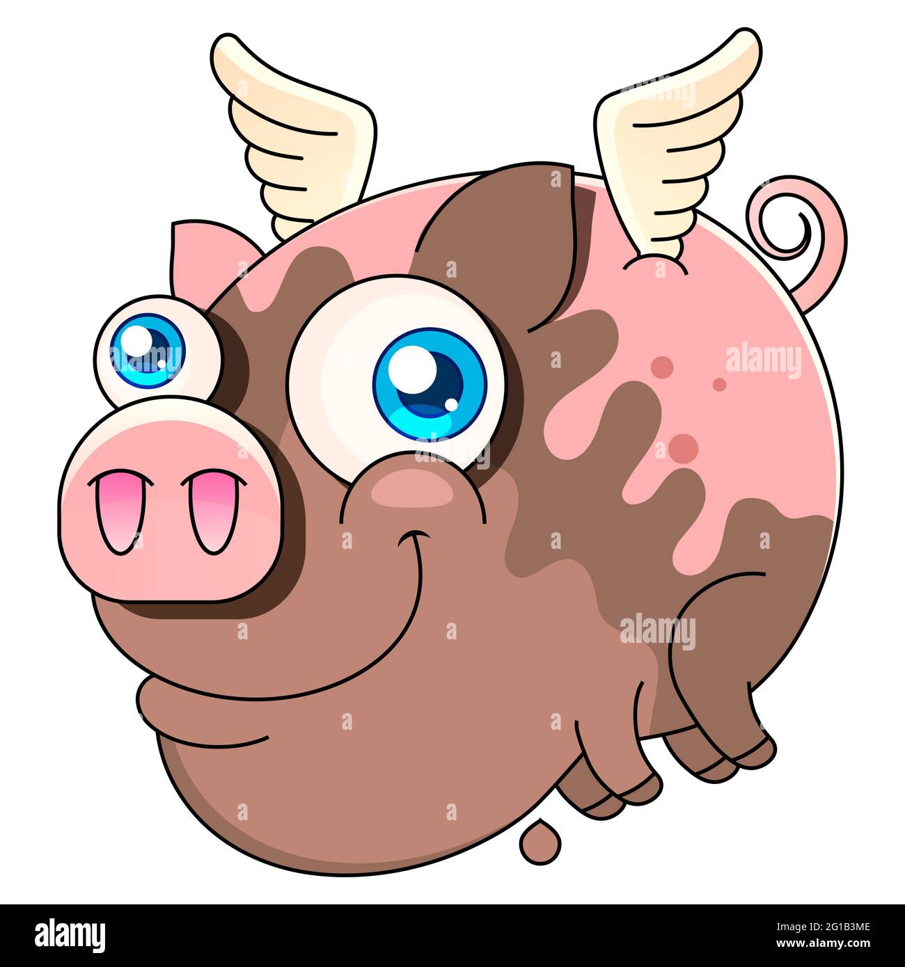 Vector illustration of cute pig cartoon isolated on white Stock Vector ...
