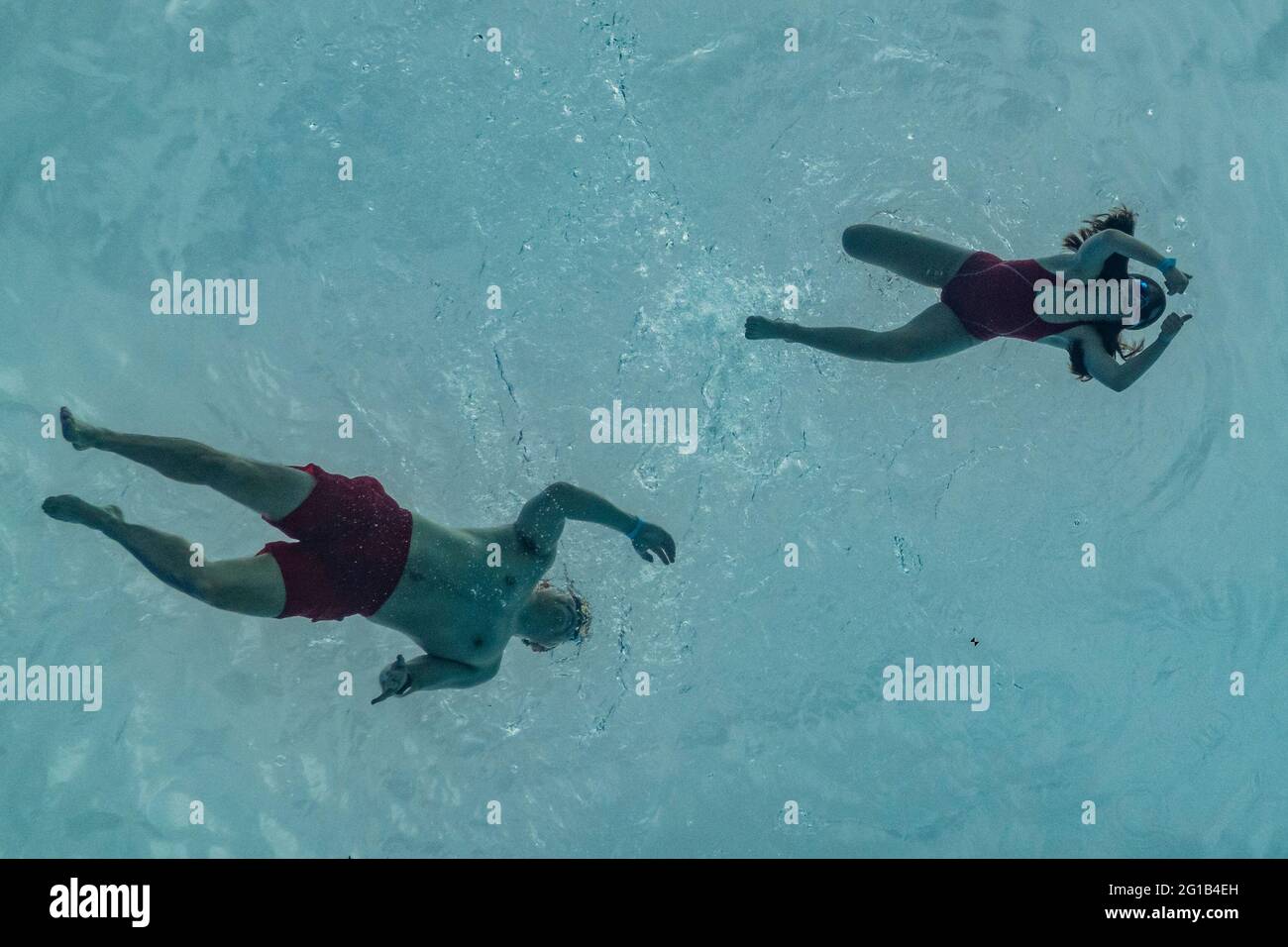 London, UK. 6th June, 2021. Despite the grey weather, Embassy Gardens ...