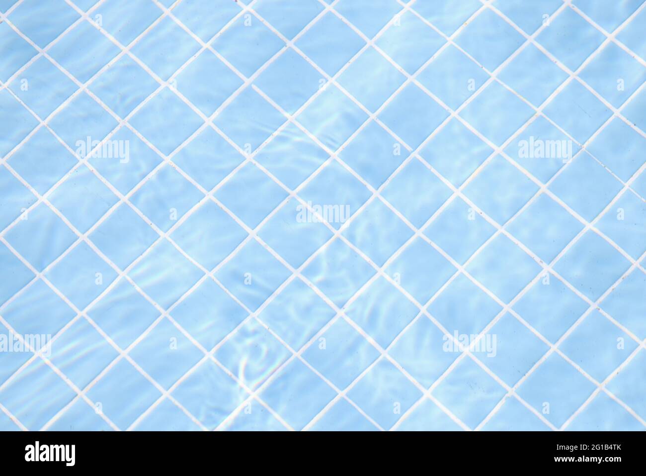 Transparent clear water in pool on background of blue tiles Stock Photo ...