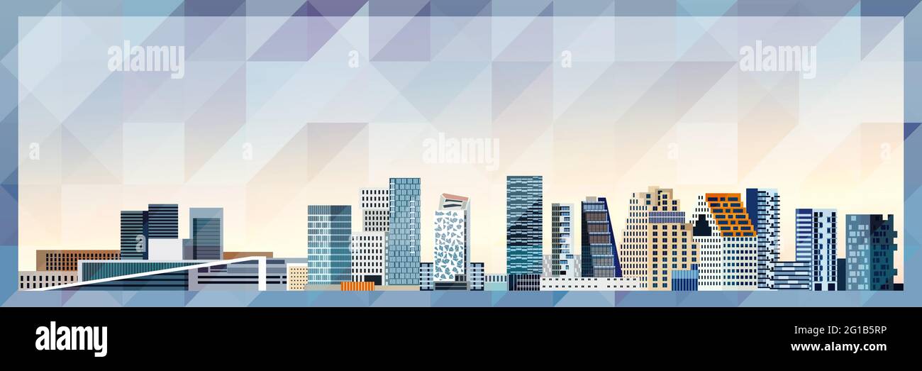 Oslo skyline vector colorful poster on beautiful triangular texture ...