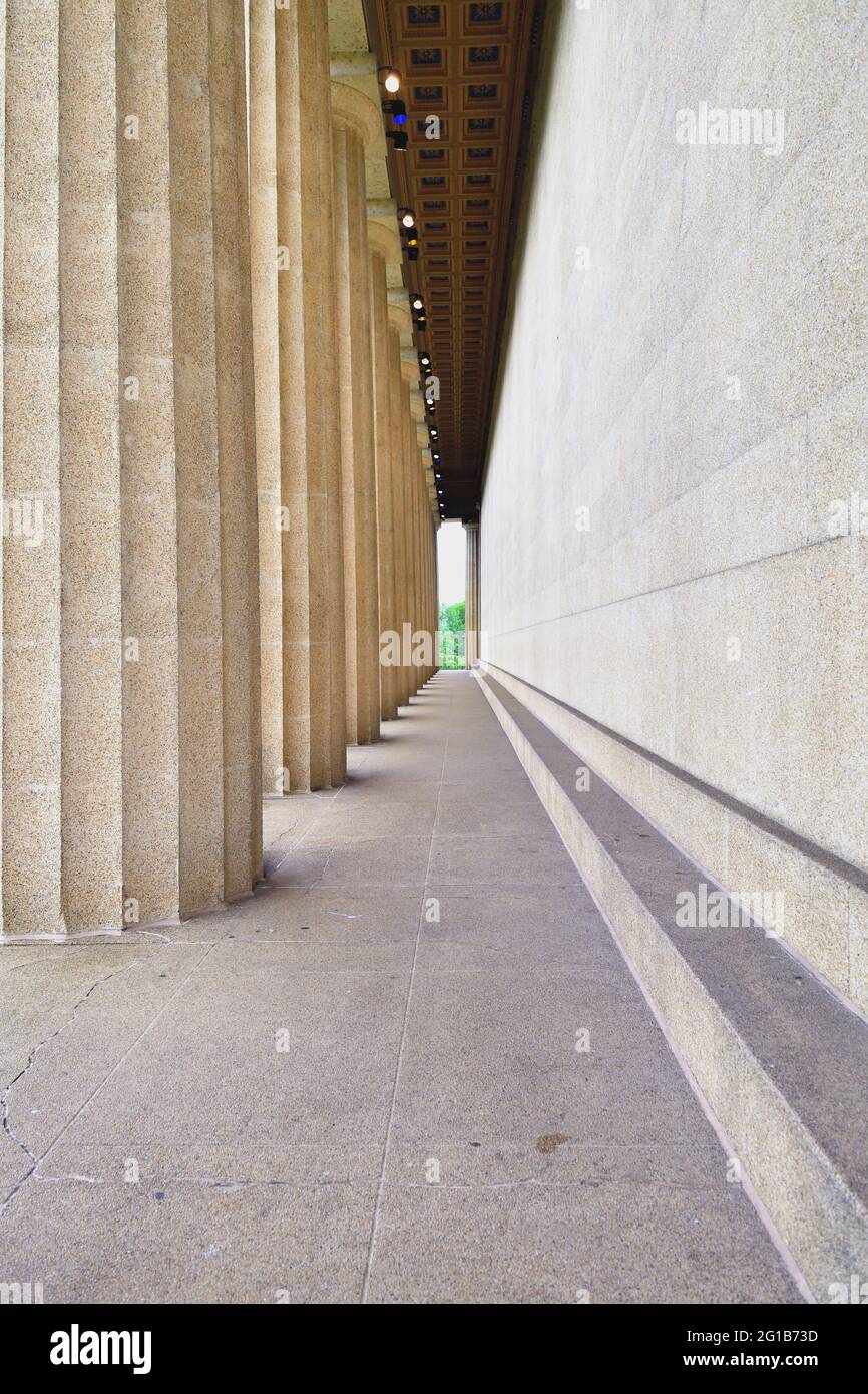 Nashville, Tennessee, USA. Column detail on the Parthenon in Centennial ...