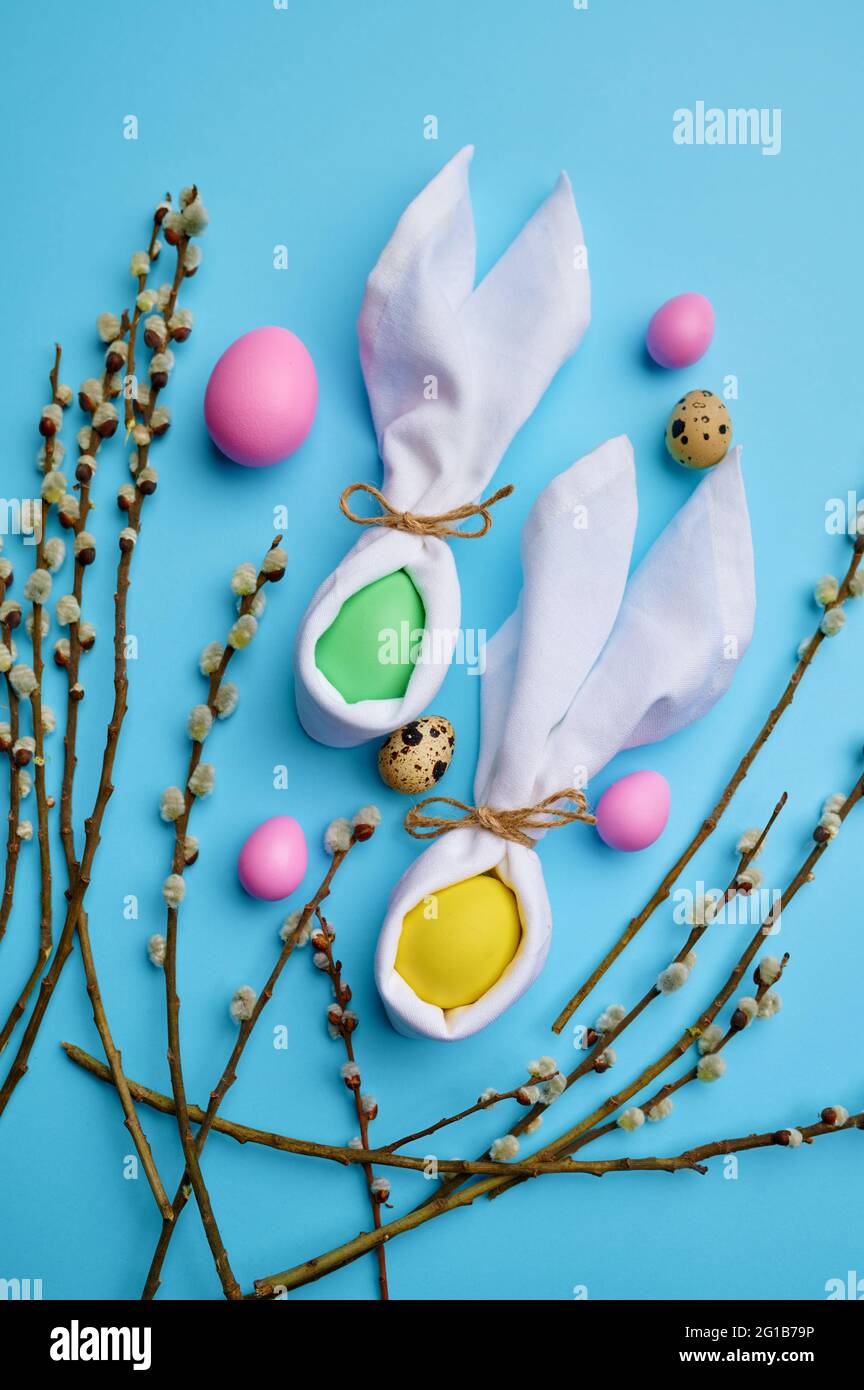 Easter eggs and willow, traditional symbol Stock Photo - Alamy