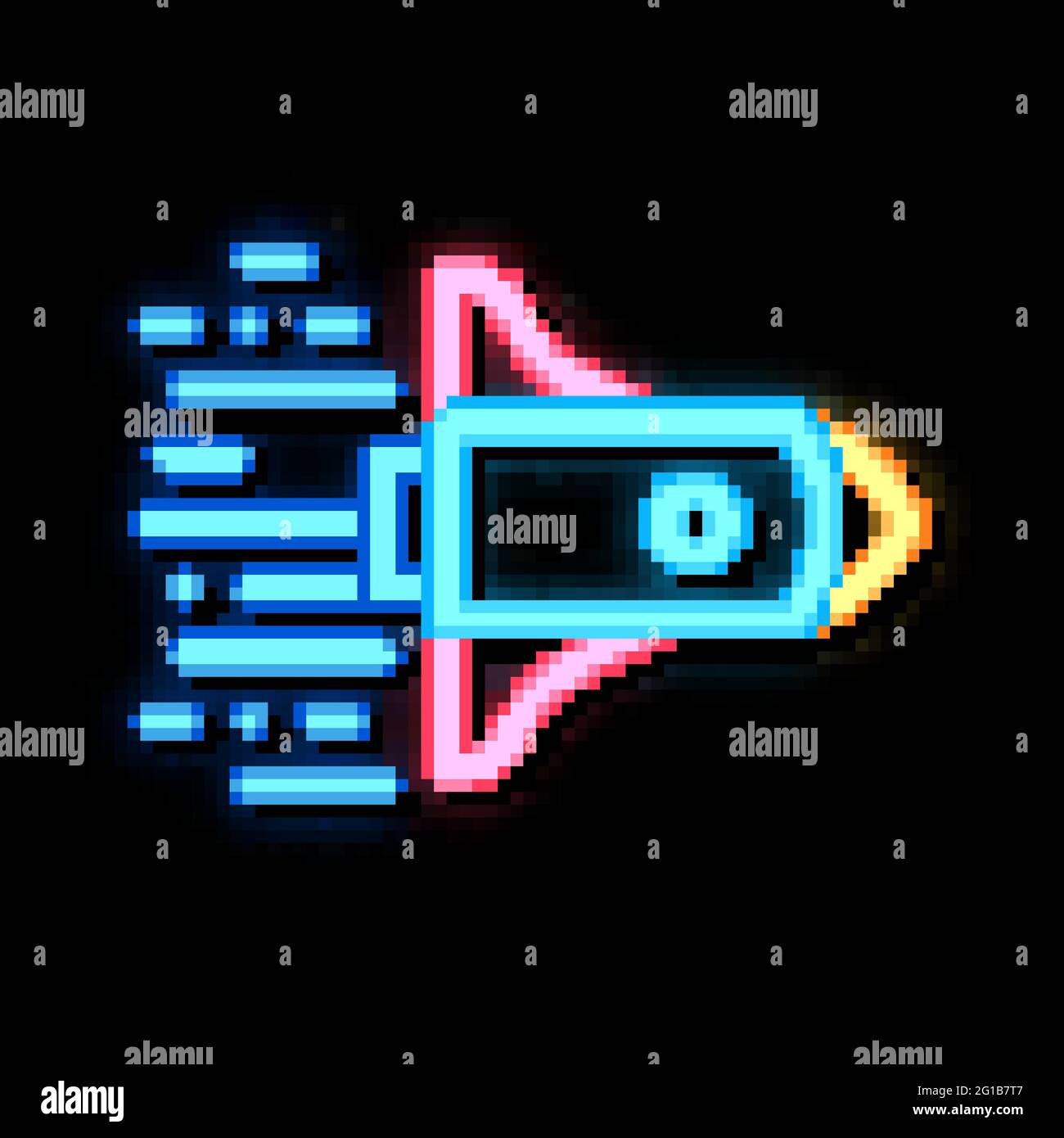 Rocket Fast Fly neon glow icon illustration Stock Vector Image & Art ...