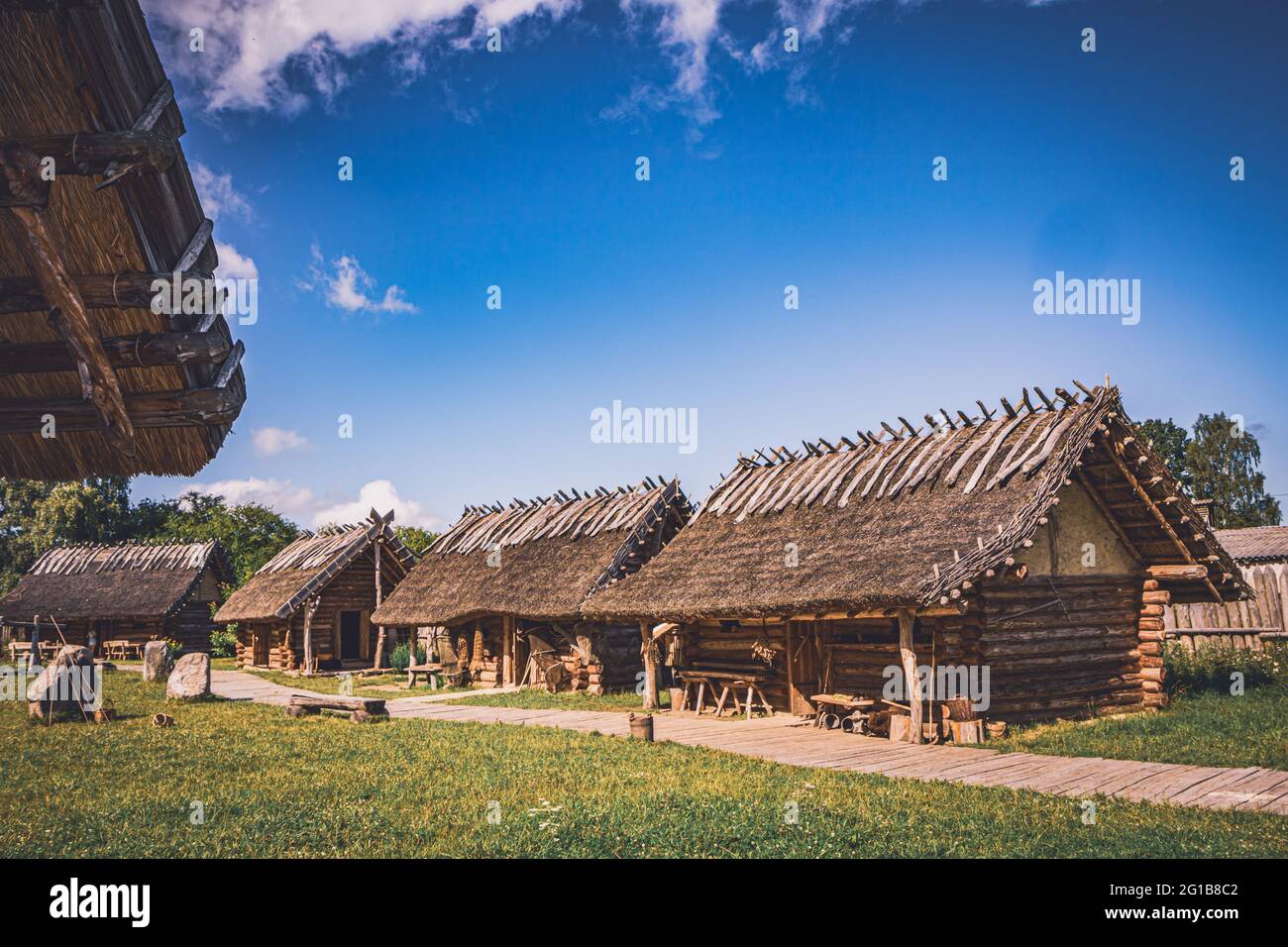 Fort fortifications from the Middle Ages in the open-air museum in ...