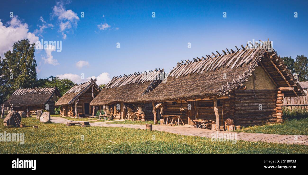 Fort fortifications from the Middle Ages in the open-air museum in ...
