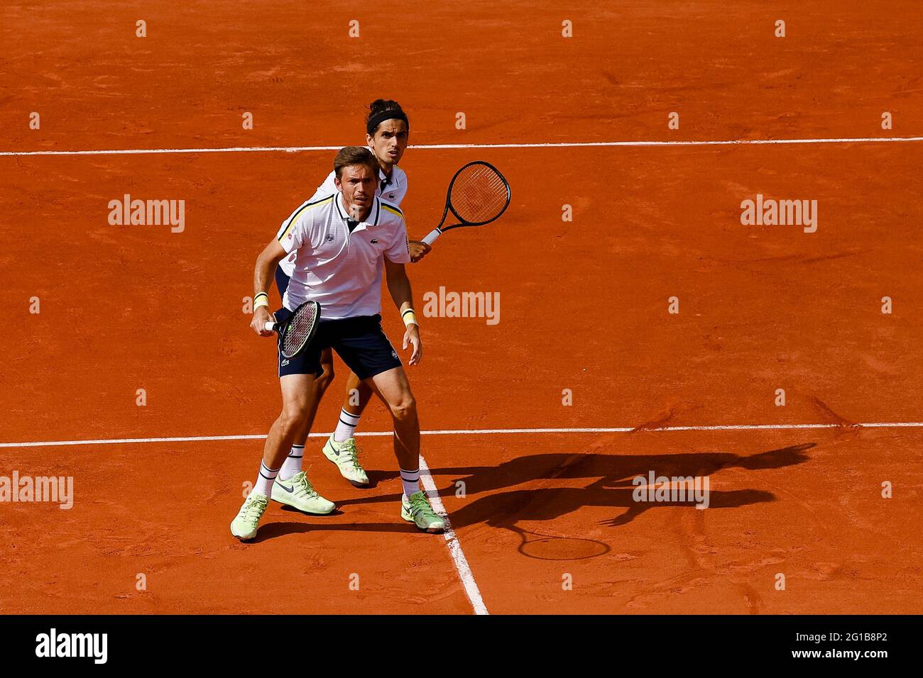 Paris, France. 6th June, 2021. Nicolas Mahut and Pierre Hugues Herbert ...
