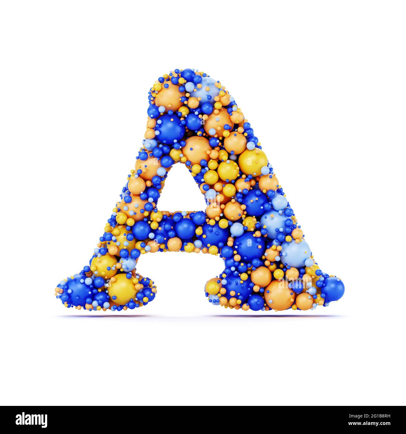 A letter with colored shiny balls. Realistic 3d rendering illustration ...
