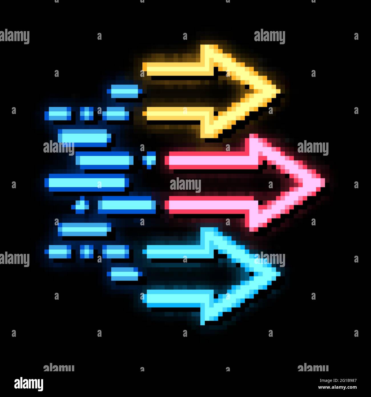 Speed Arrows neon glow icon illustration Stock Vector Image & Art - Alamy
