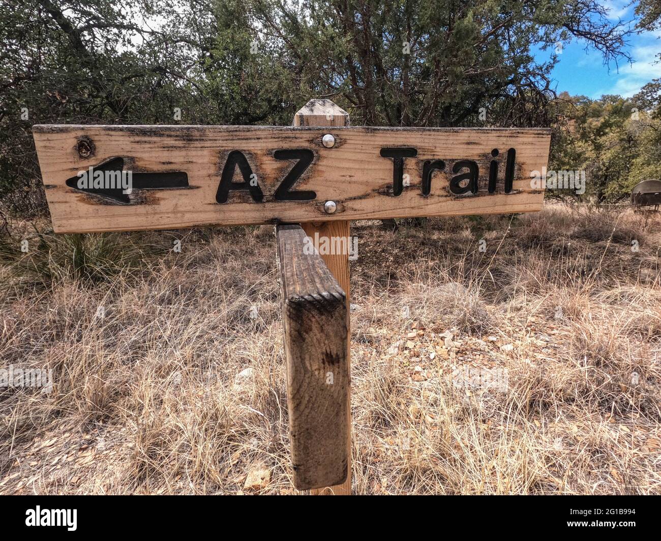 Trail marker along the Arizona Trail, Arizona, USA Stock Photo - Alamy