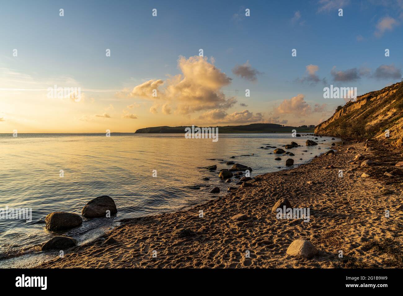 The Baltic Sea Coast with the beach and cliffs in Klein Zicker ...