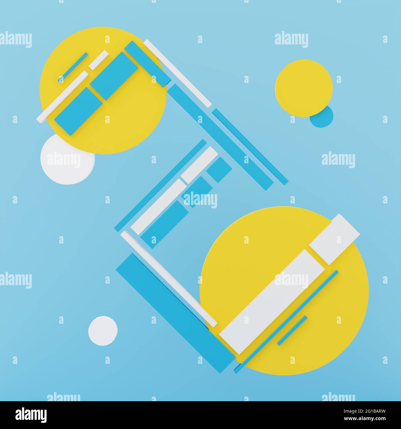 3D illustration of abstract shapes. Pastel color palette Stock Photo ...