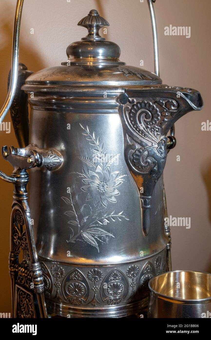 Vintage Silver Hot Beverage Server, USA Stock Photo - Alamy