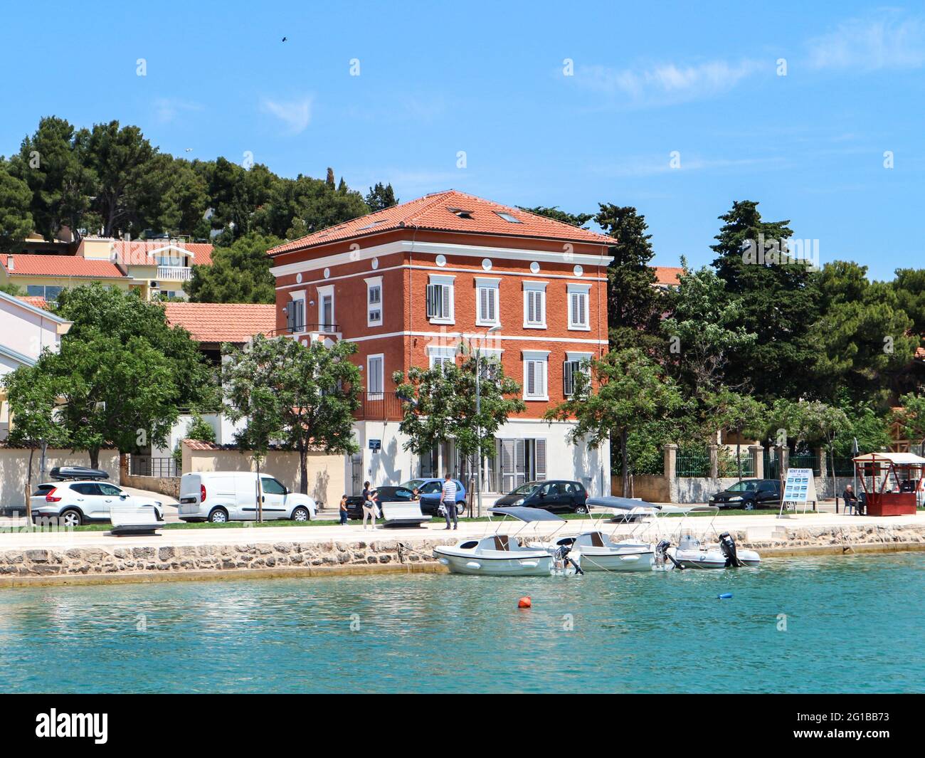 Tisno, Croatia-June 3rd, 2021: Wonderful old house with colorful facade ...