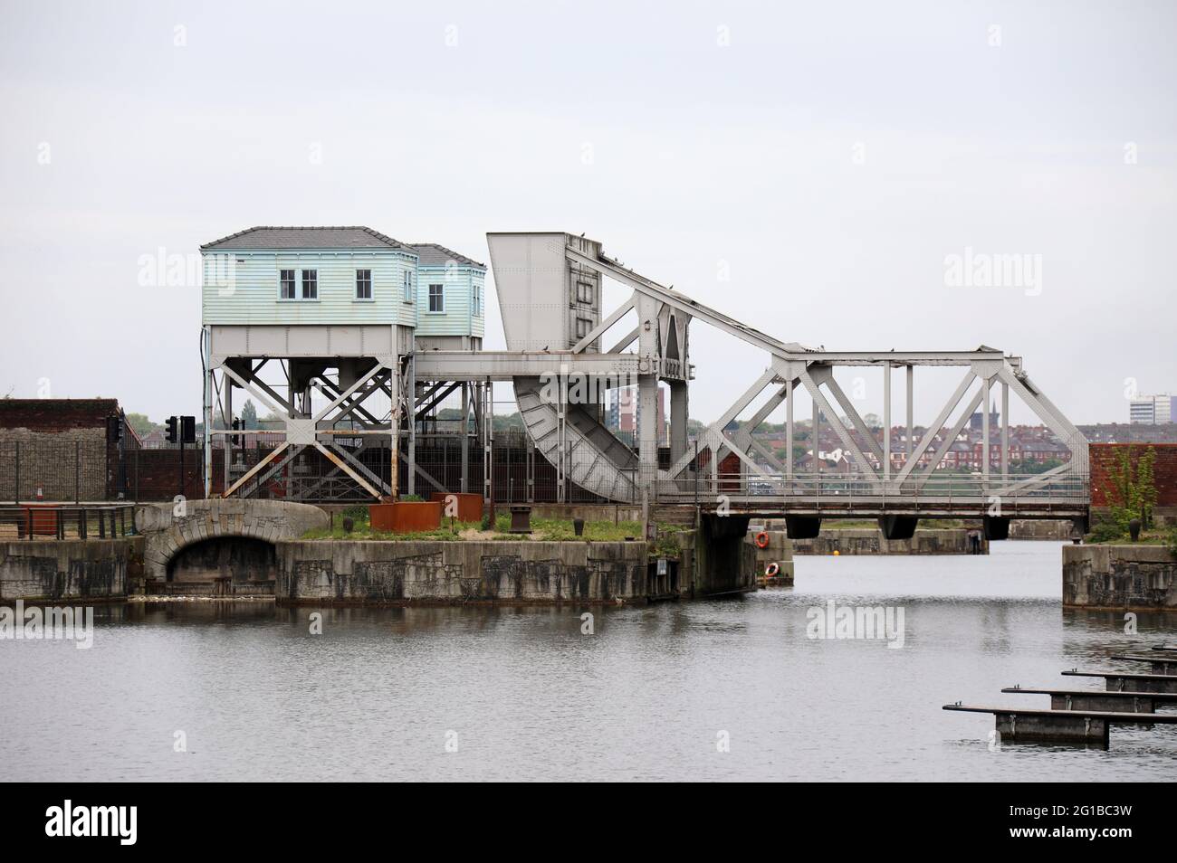 Regent Road and Stanley Dock Bascule Bridge in Liverpool Stock Photo ...