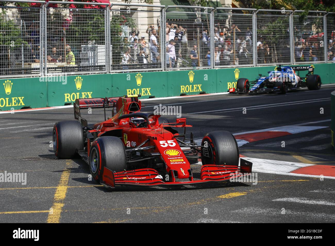 55 SAINZ Carlos (spa), Scuderia Ferrari SF21, action during the Formula ...