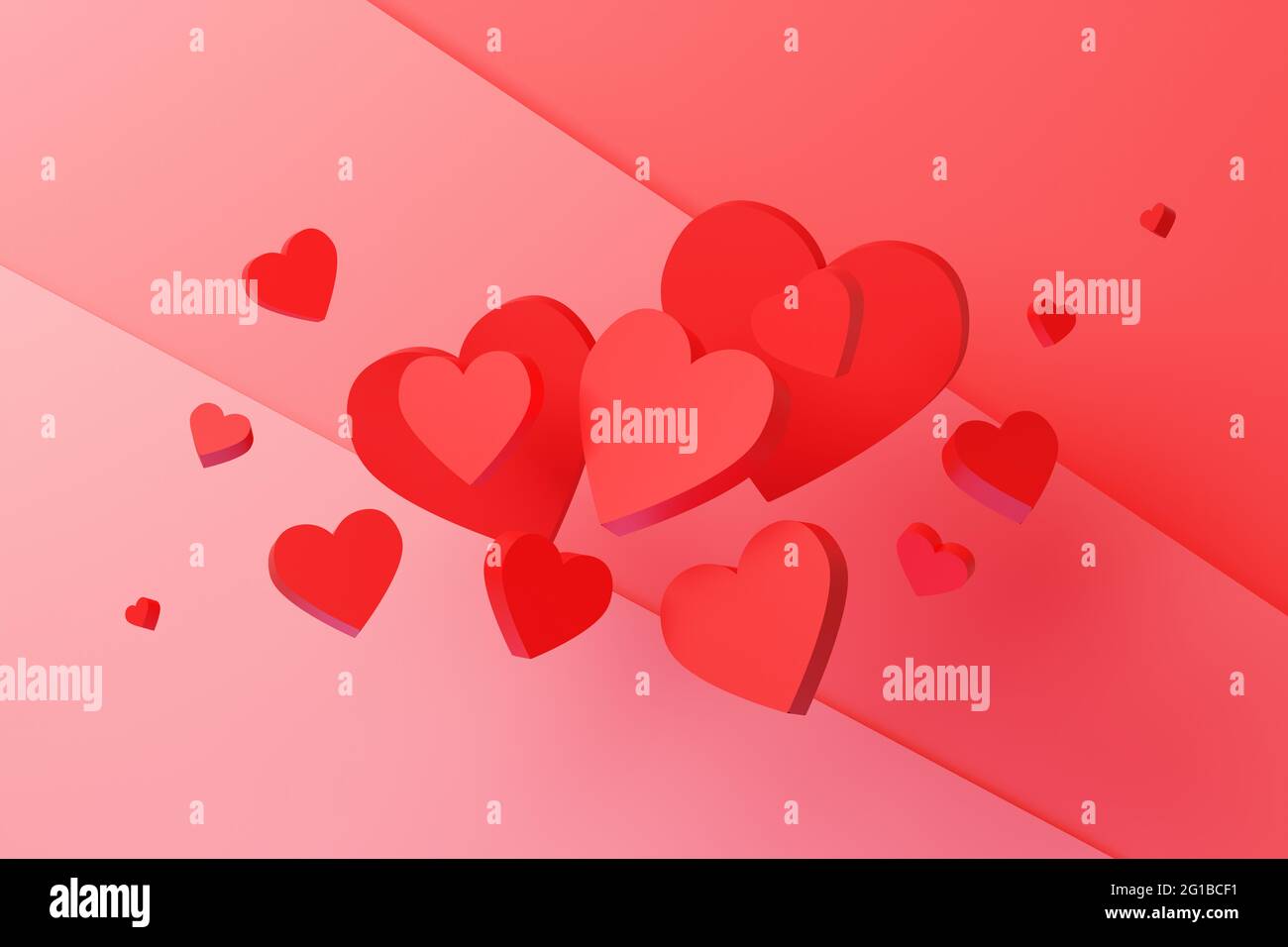 Realistic red hearts romantic 3d heart hi-res stock photography and ...