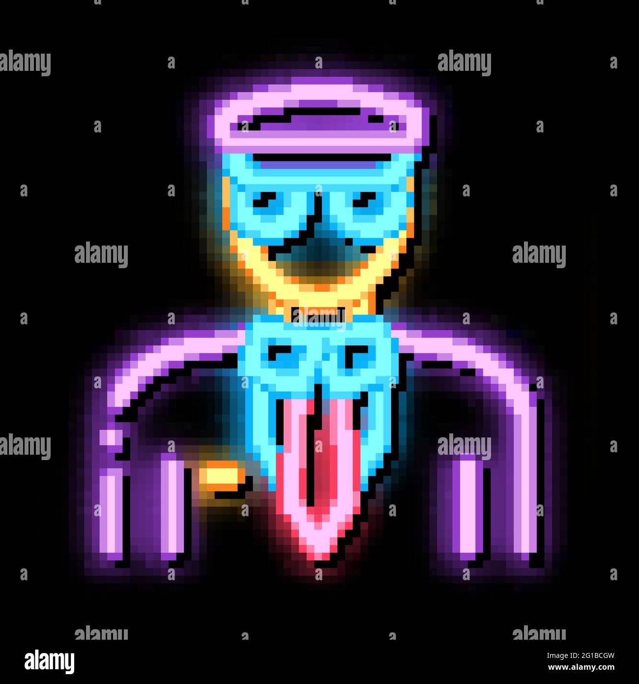 Pilot Aircraft Silhouette neon glow icon illustration Stock Vector ...