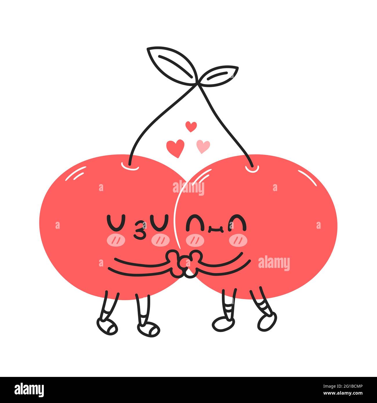 Cherry fruit icon doodle Stock Vector Images - Alamy