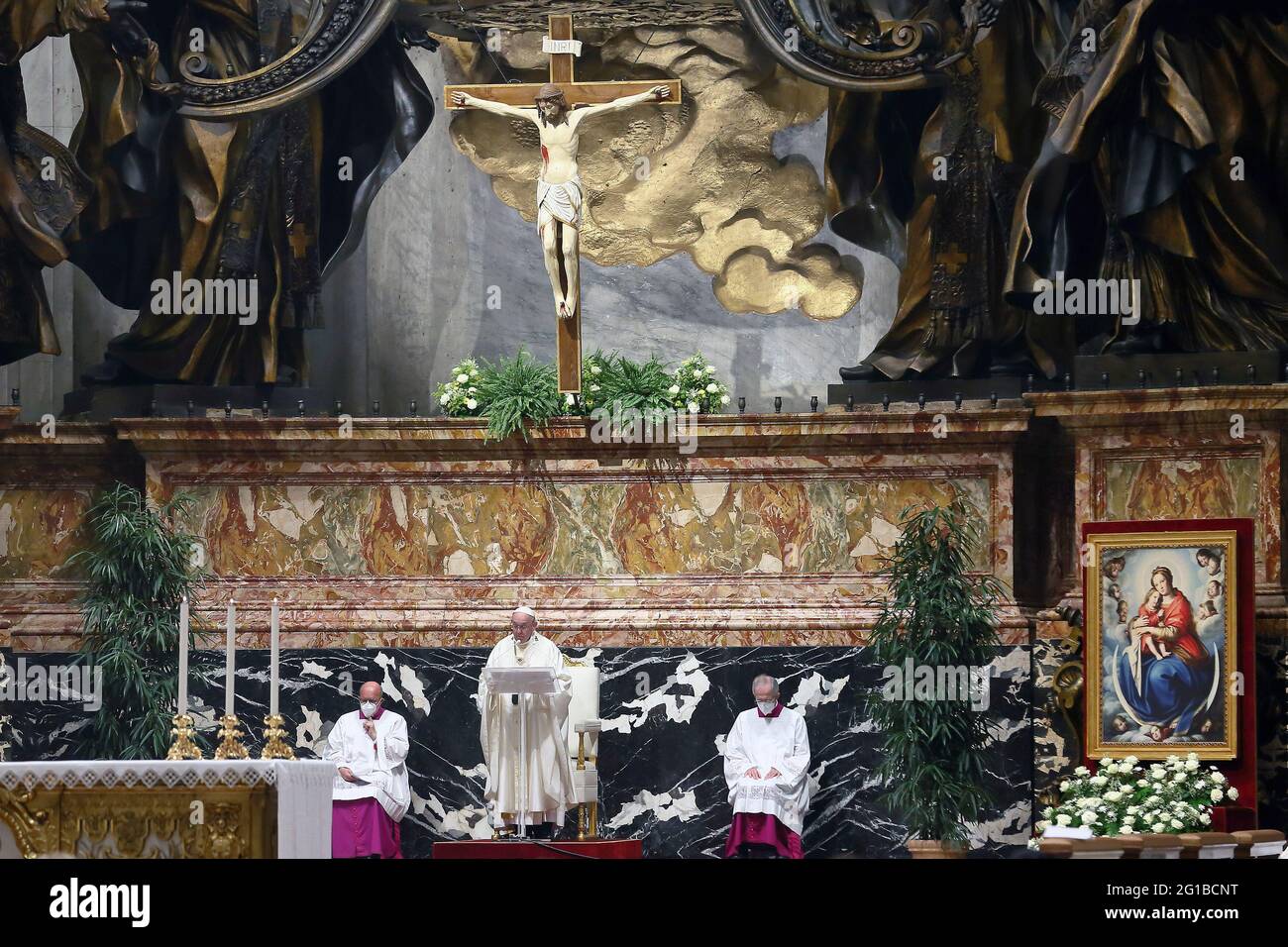 Rome, Italy. 06th June, 2021. June 6, 2021 : Pope Francis leads a Holy ...