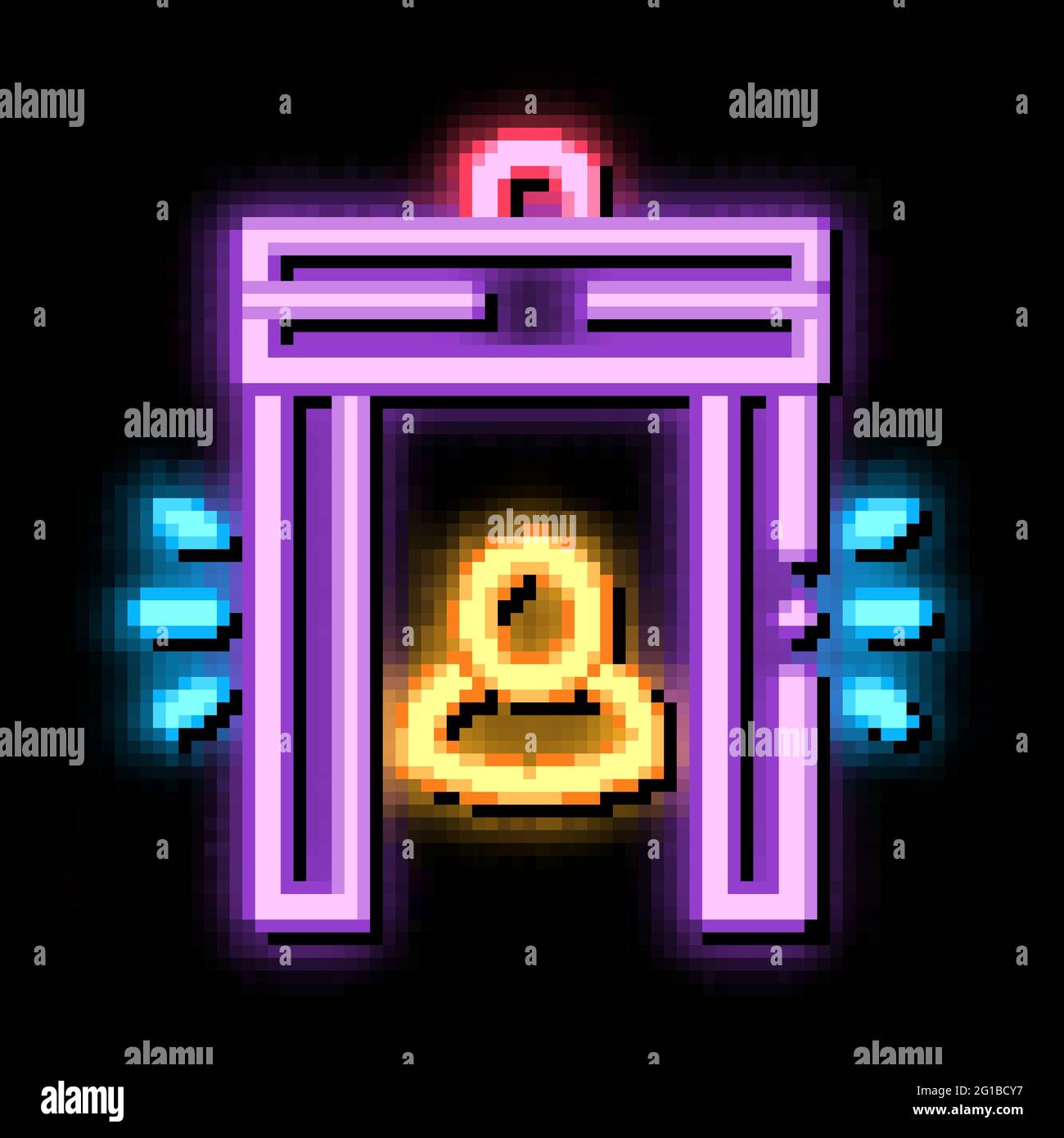 Airport Body Scanner System neon glow icon illustration Stock Vector ...