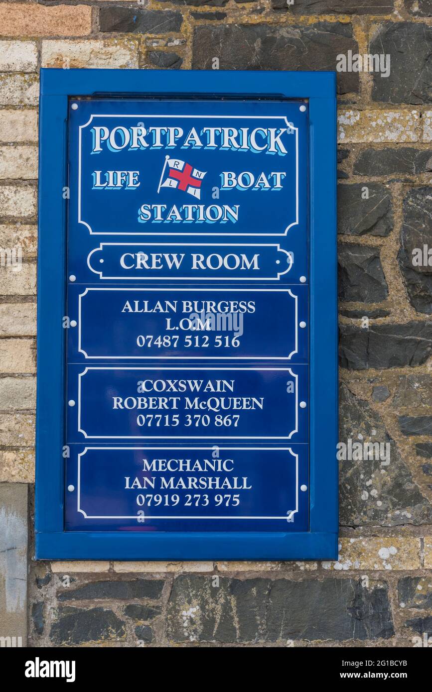 The Lifeboat station at Portpatrick a small coastal town and past ferry ...