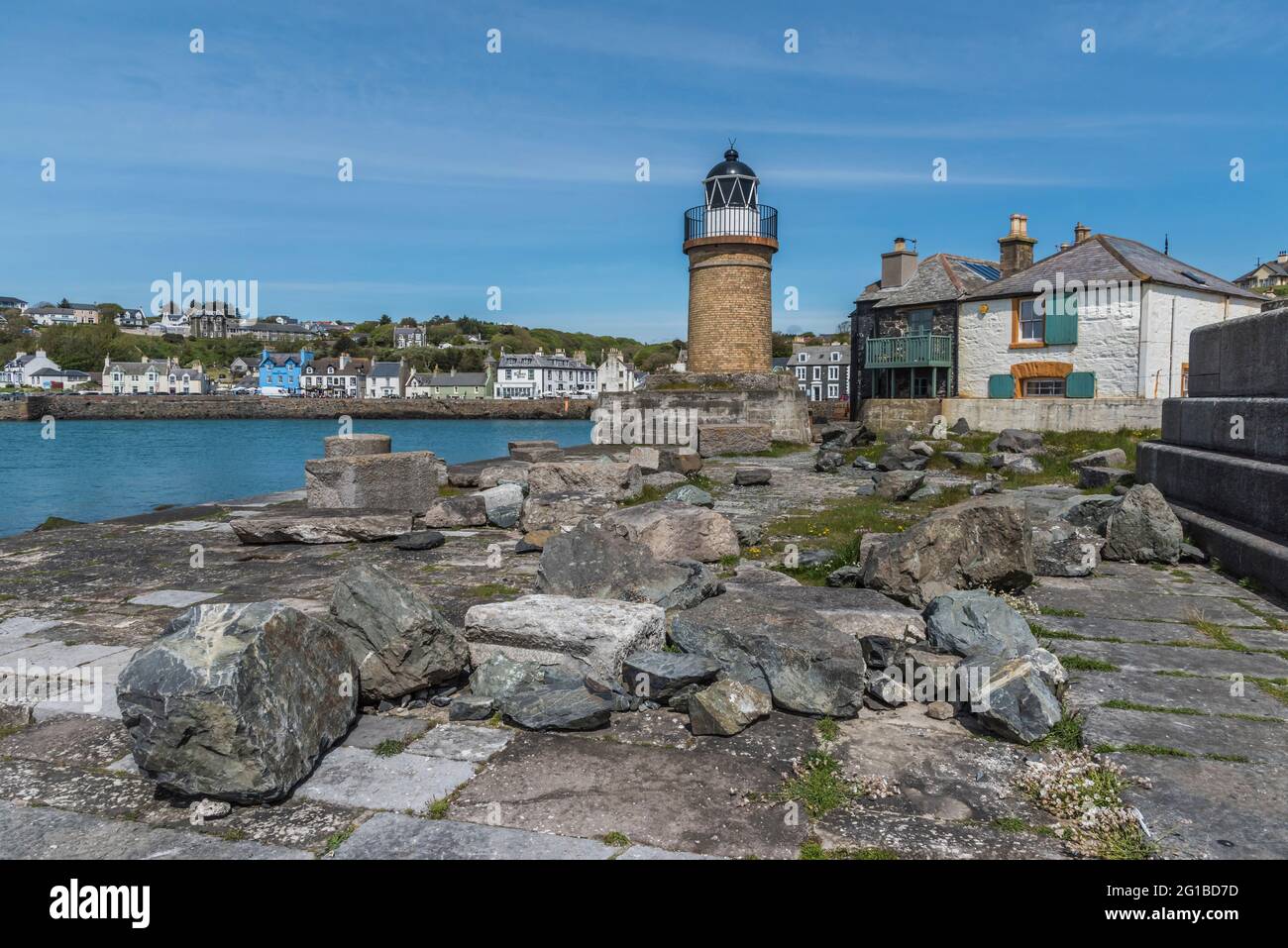 This is of lighthouse at the coastal town and past ferry port of ...