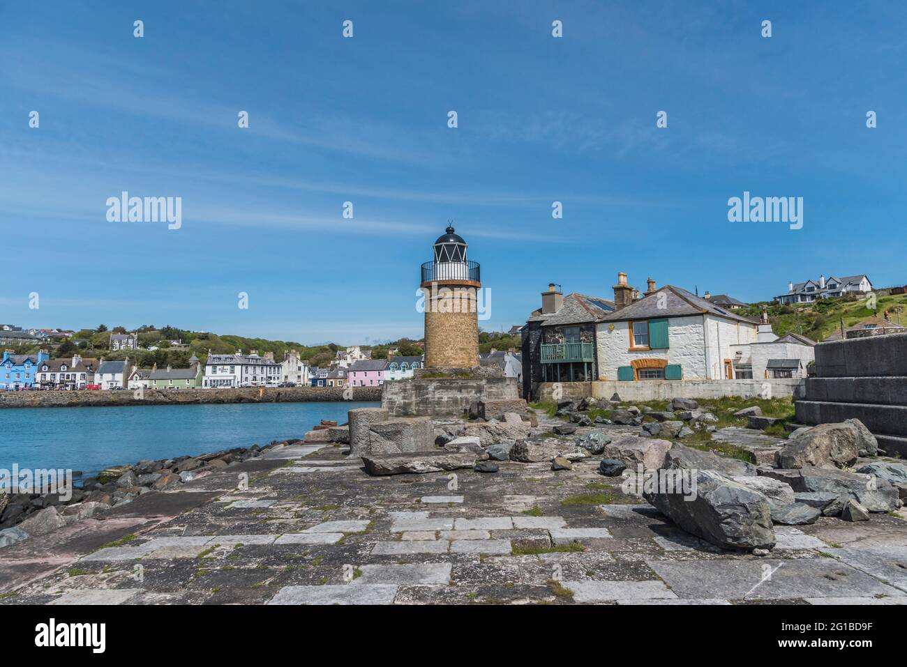 This is of lighthouse at the coastal town and past ferry port of ...